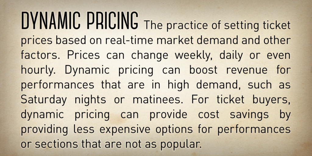 Vocabulary of Producing – Dynamic Pricing | Commercial Theater Institute